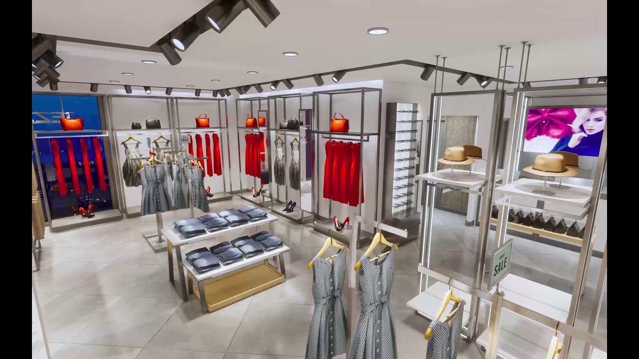 3d Retail Store Layout Retail Clothing Store Design Rendering
