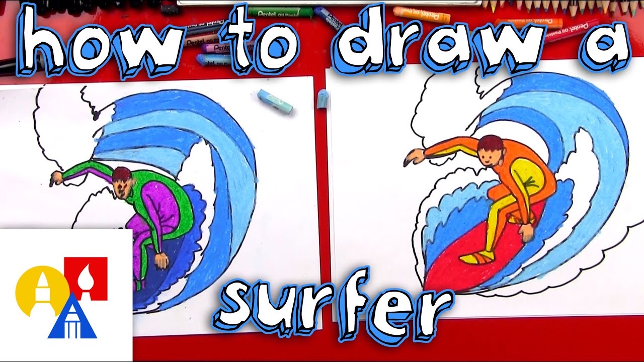 How To Draw A Surfer Youtube