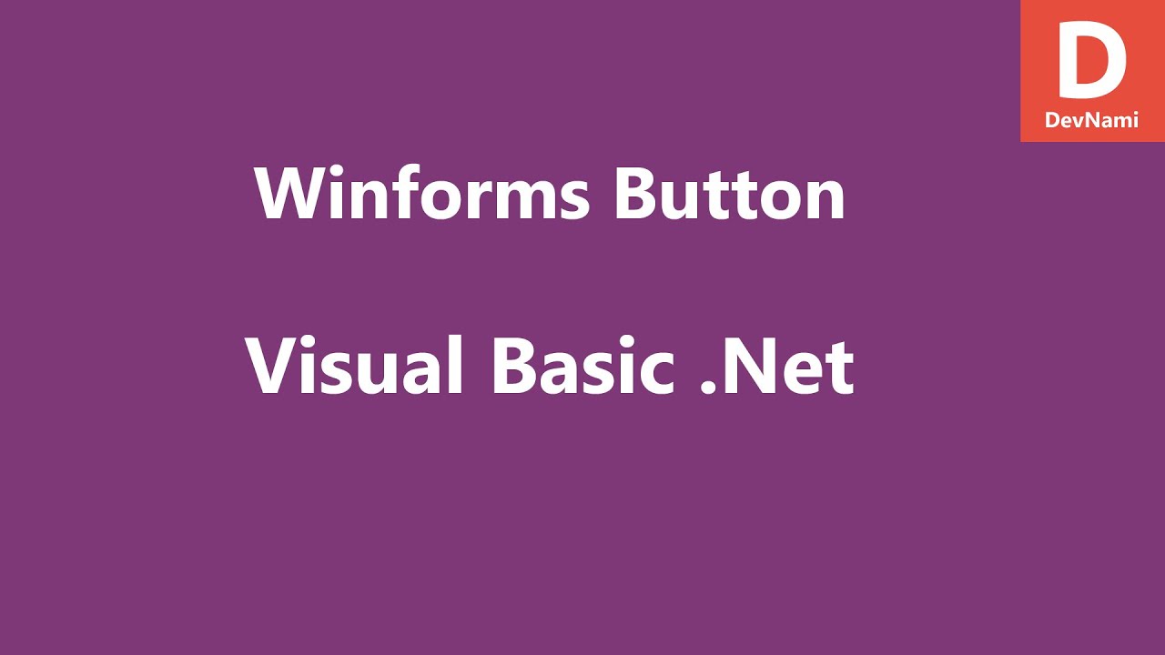 Visual Basic Net Button Control Youtube