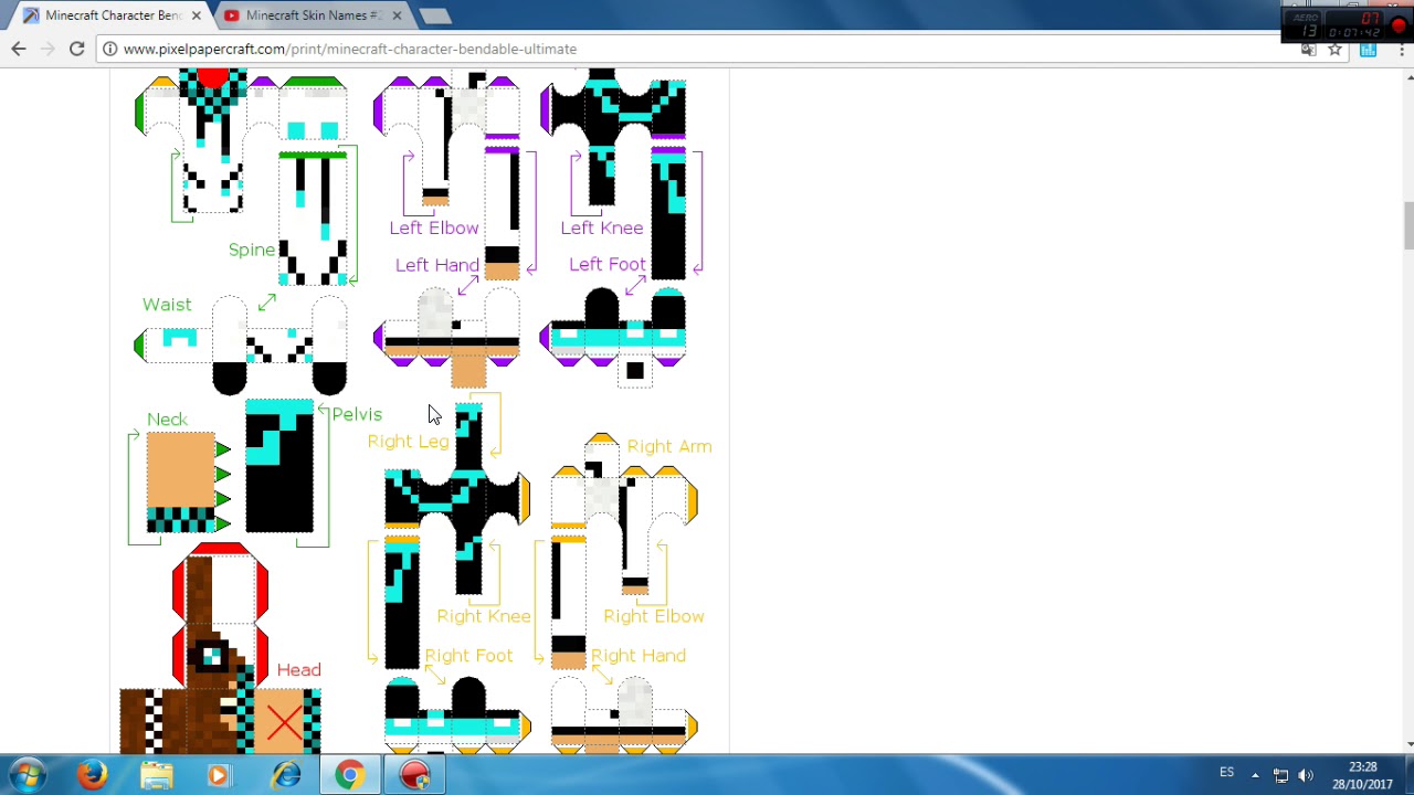 Como Crear Tu Skin De Minecraft Papecraft Movible Especial 10