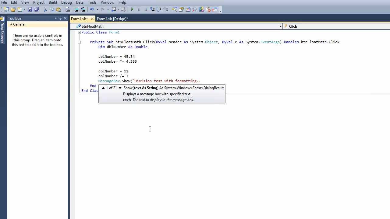 Visual Basic Formatting Strings Episode 22 Youtube