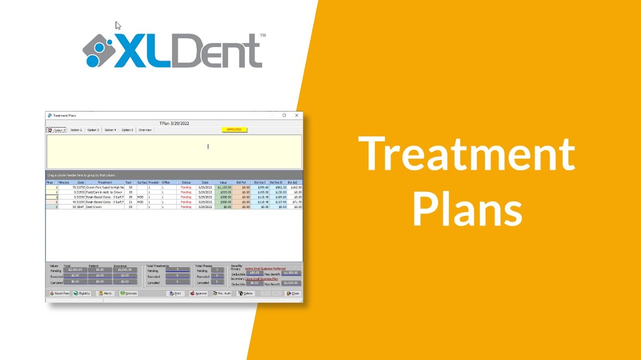 Xldent Dental Software Demo Treatment Plans Youtube