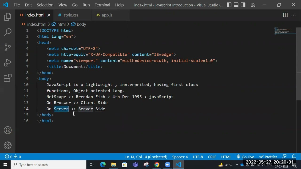 Javascript Intro Youtube