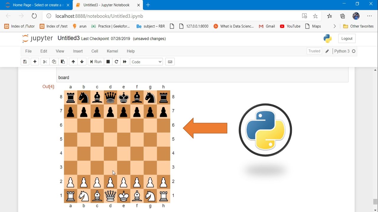 Chess Game In Python 4 Lines Ak Youtube