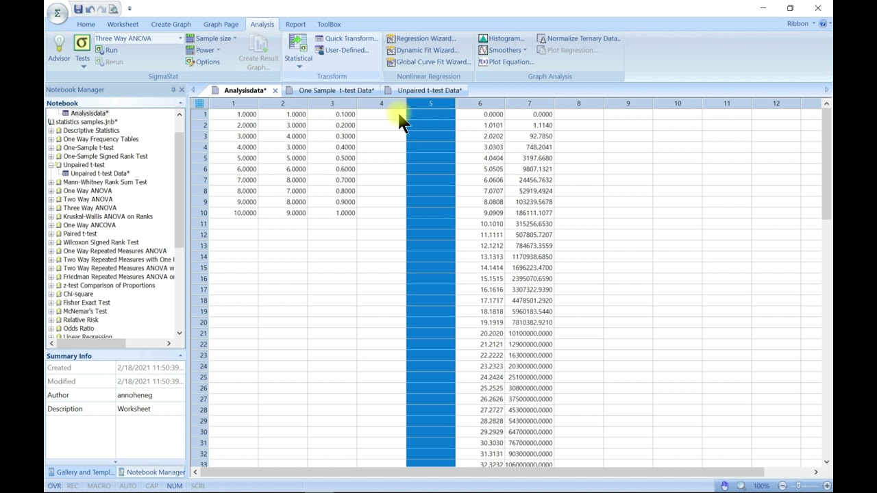 Data Transformation In Sigmaplot Youtube