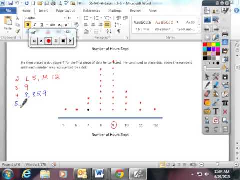 Mod 6 L3 Creating A Dot Plot Youtube