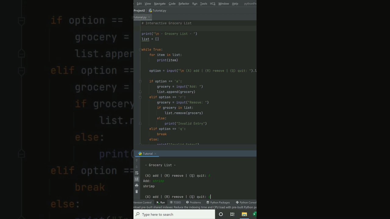 Python Grocery List Pythonforbeginners Pythonprogramming