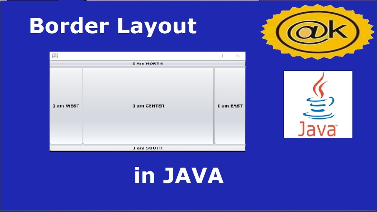 How To Set Border Layout Of A Frame In Java Youtube