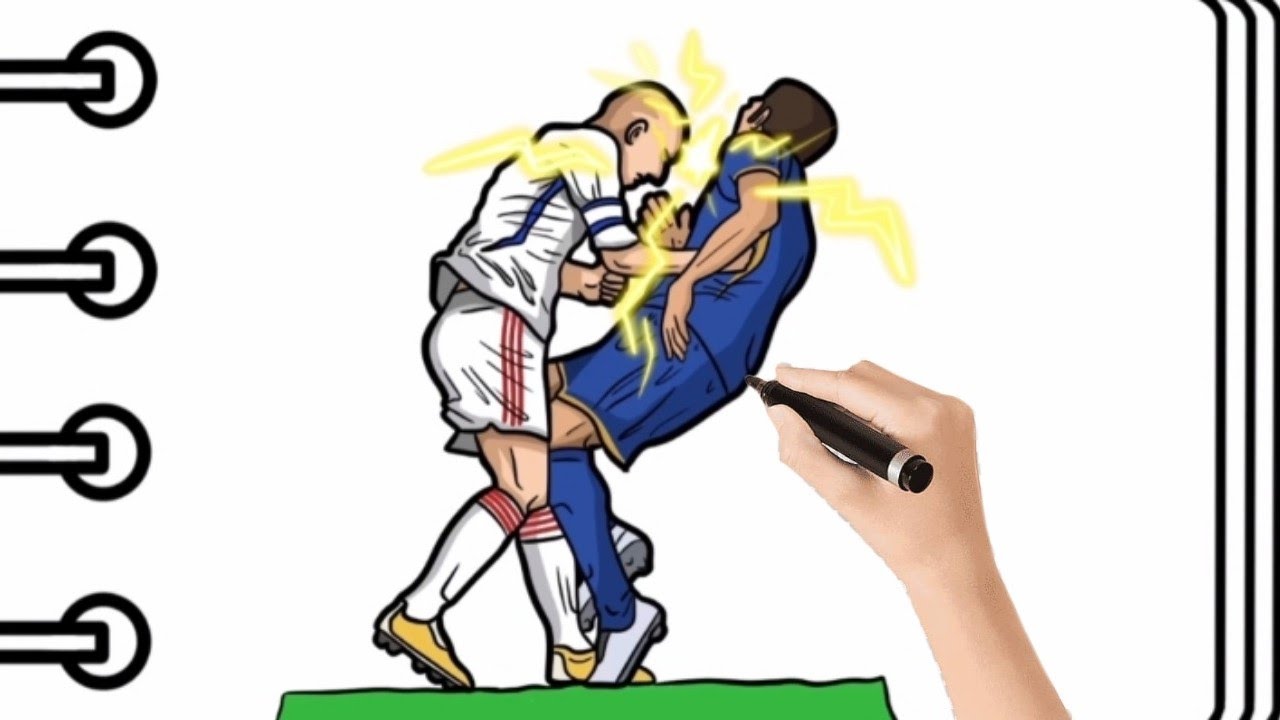 Como Dibujar A Zinedine Zidane Epico Cabezazo Final De La Copa Del