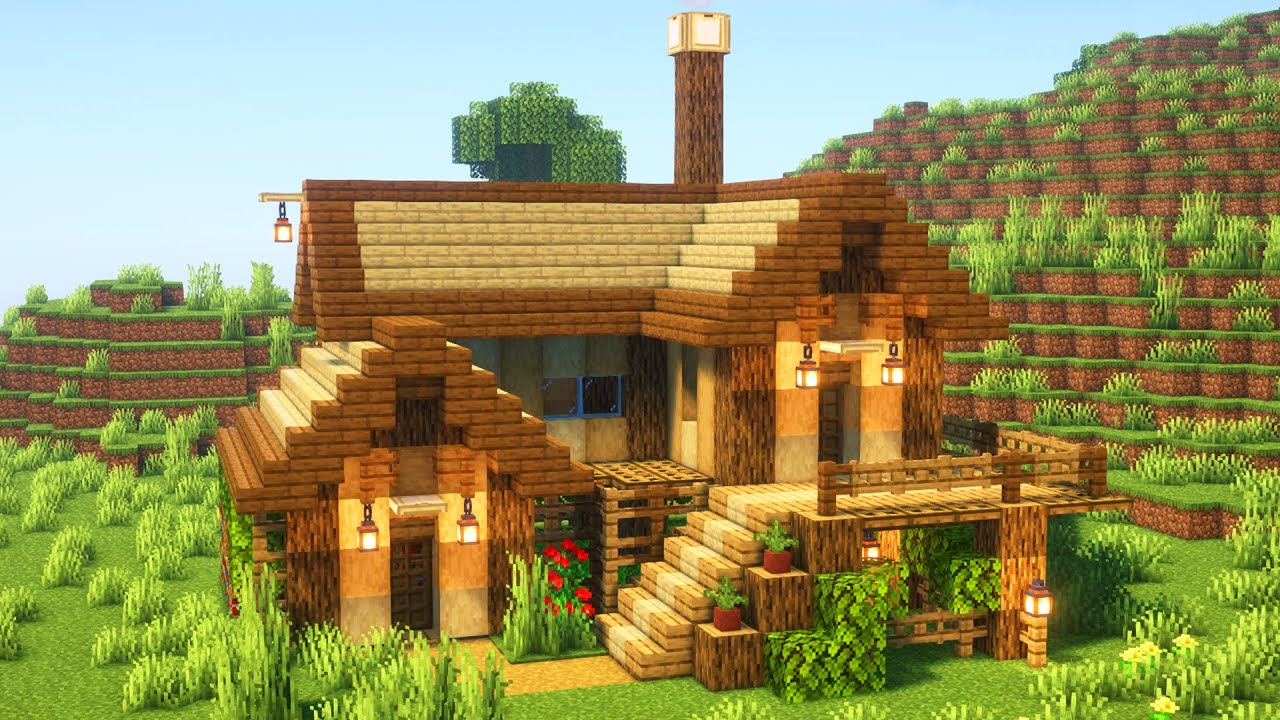Minecraft How To Build A Starter Oak House Tutorial Youtube
