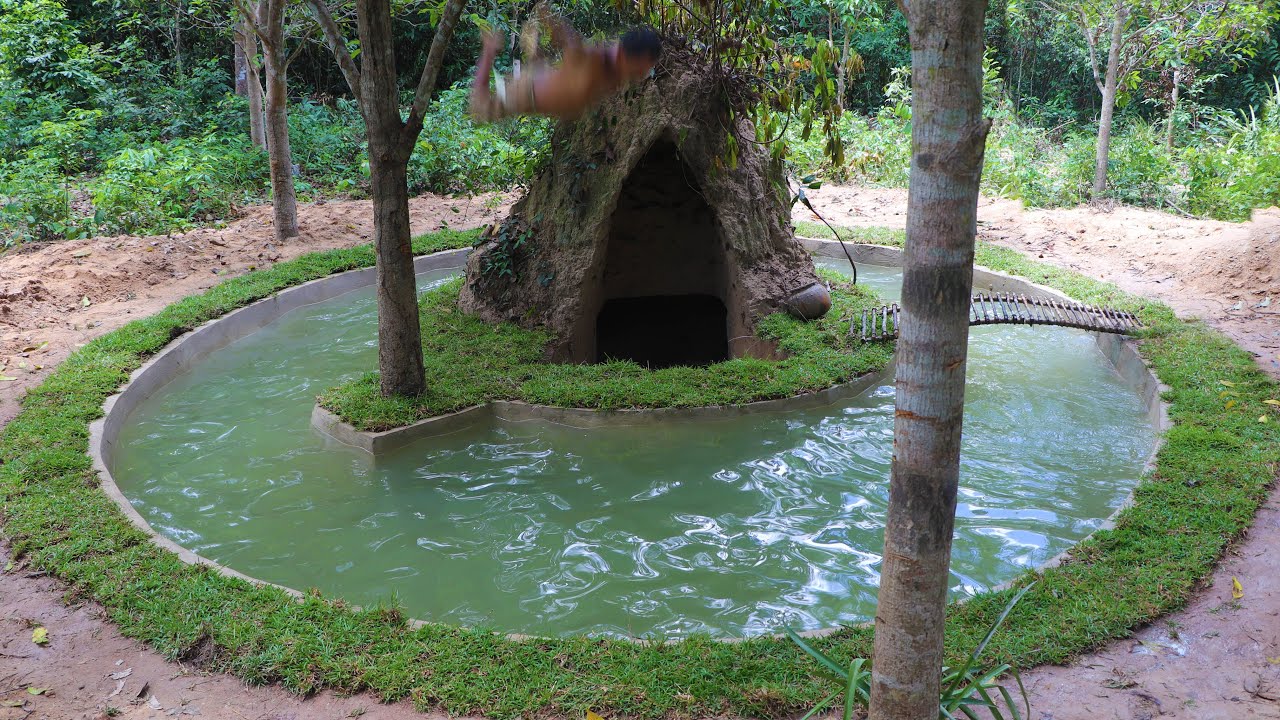 Unbelievable Build Swimming Pool Around Secret Underground House