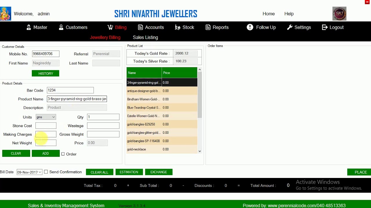 Jewellery Billing Accounting Software Youtube