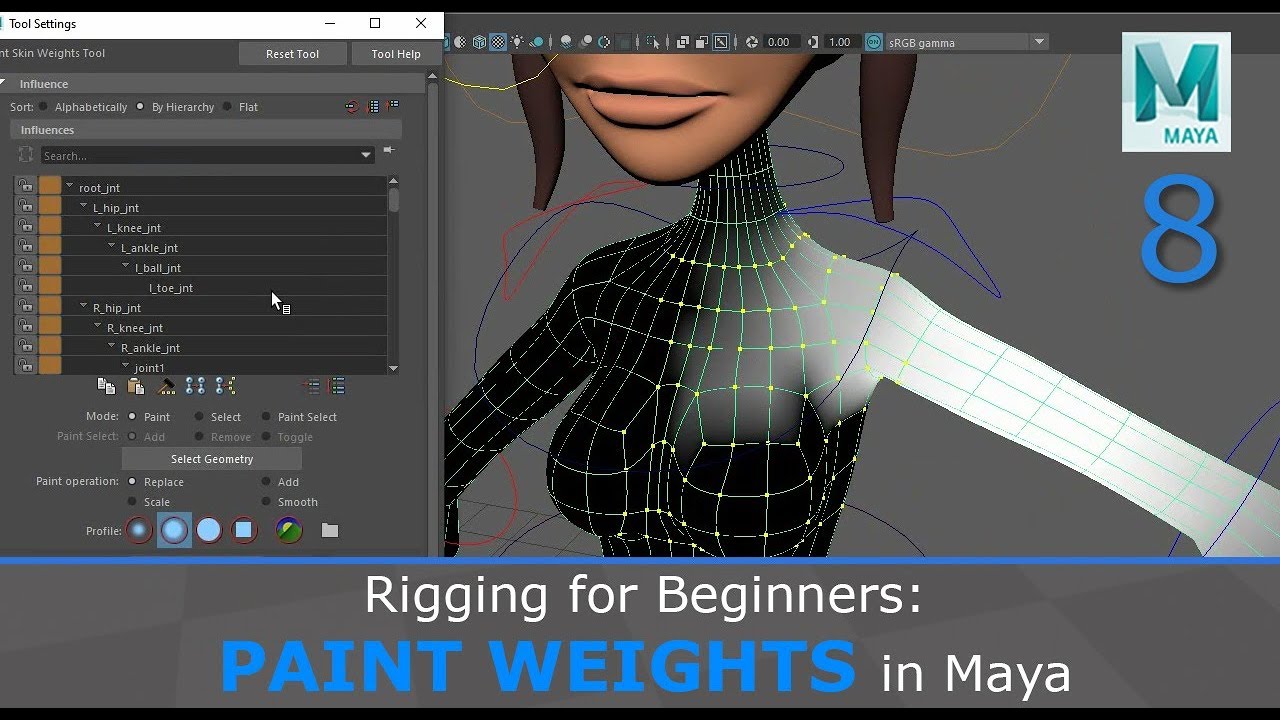 Rigging For Beginners Painting Weights In Maya Youtube