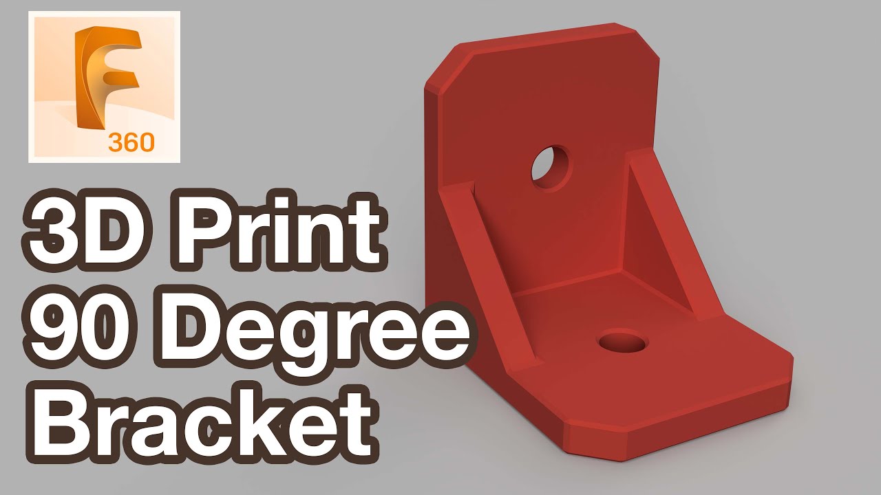 3d Printed 90 Degree Angle Bracket With Parametric Features In Fusion