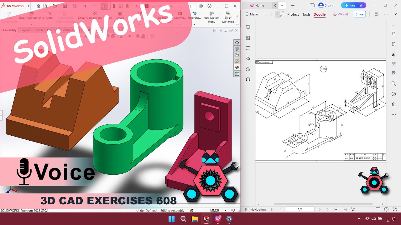 Solidworks 3d Cad Exercises 608 Studycadcam Solution Tutorial