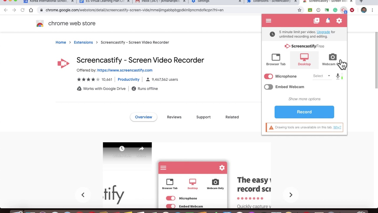 Screencastify Google Extension To Screen Record Youtube