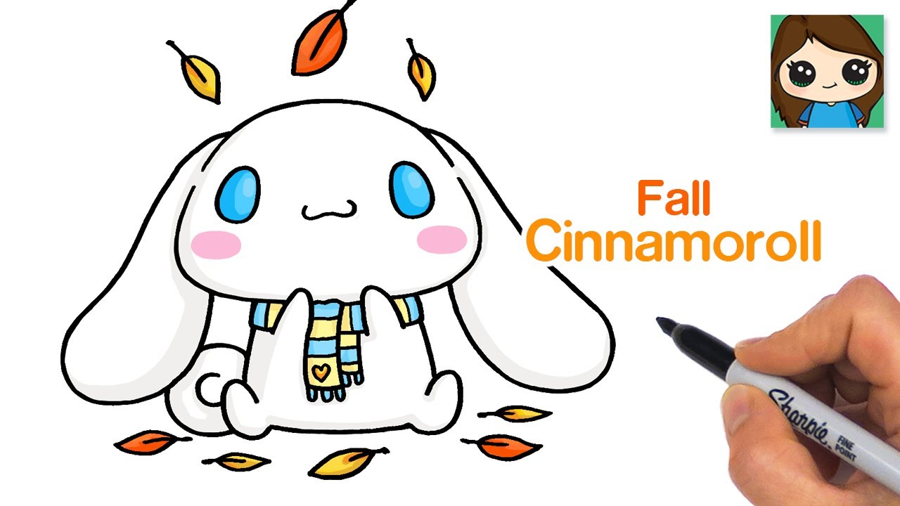 How To Draw Cinnamoroll Enjoying Fall Leaves Sanrio Youtube