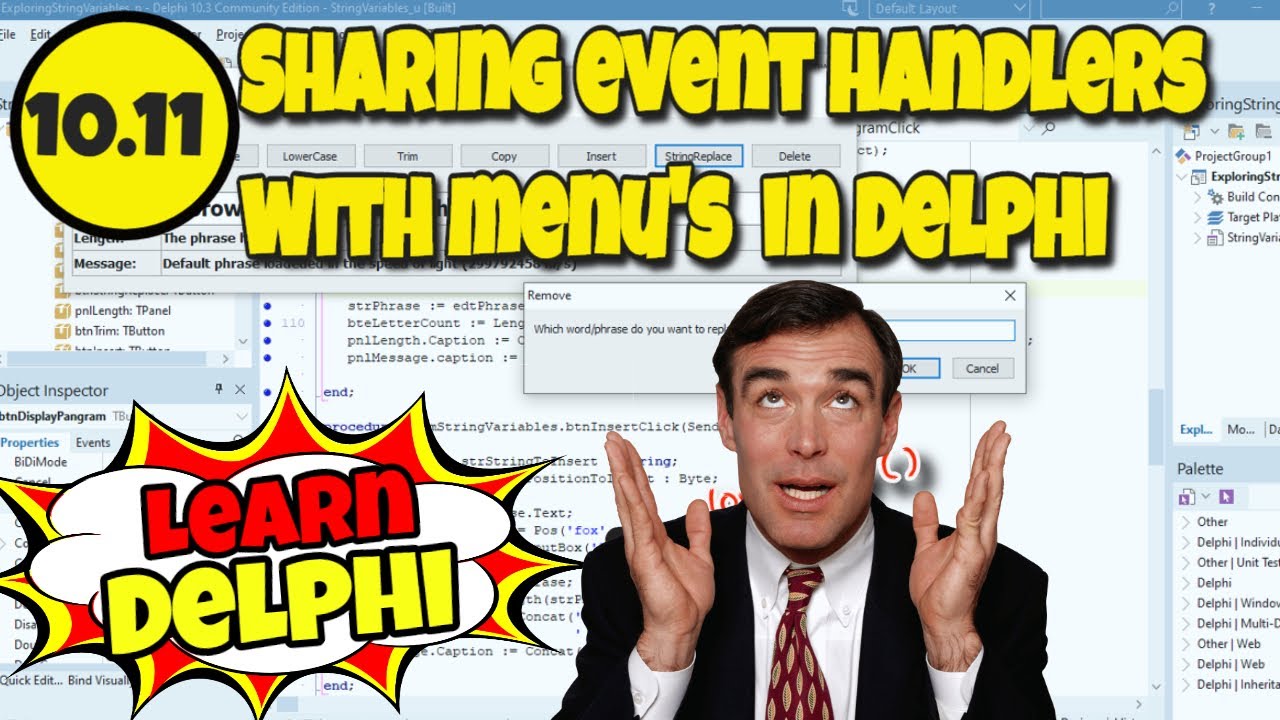 Learn Delphi Programming Unit 10 11 Sharing Event Handlers With