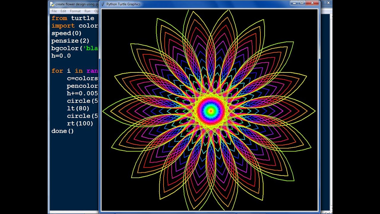 How To Create Flower Design Using Python Idle Version 3 8 9