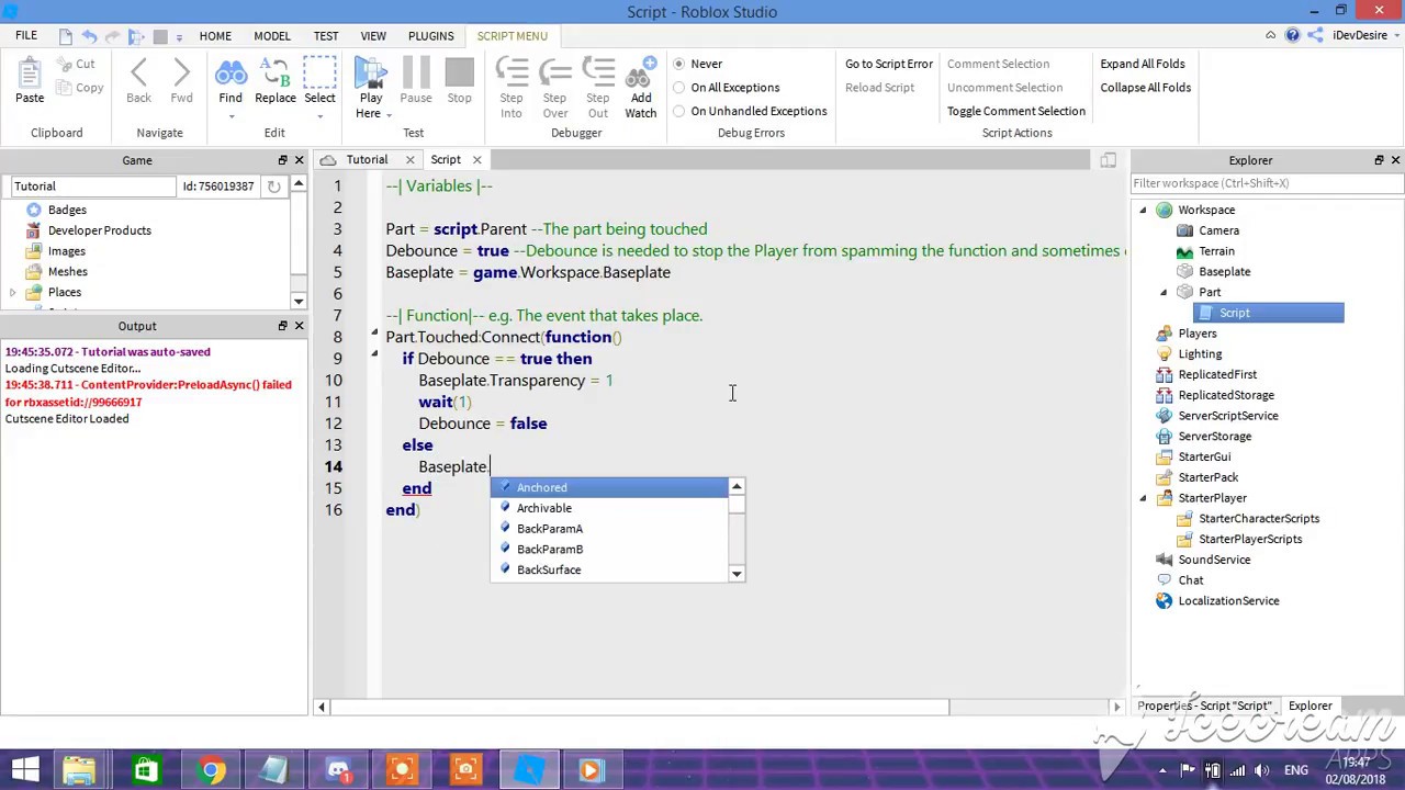 Part Touched Functions Tutorial Youtube