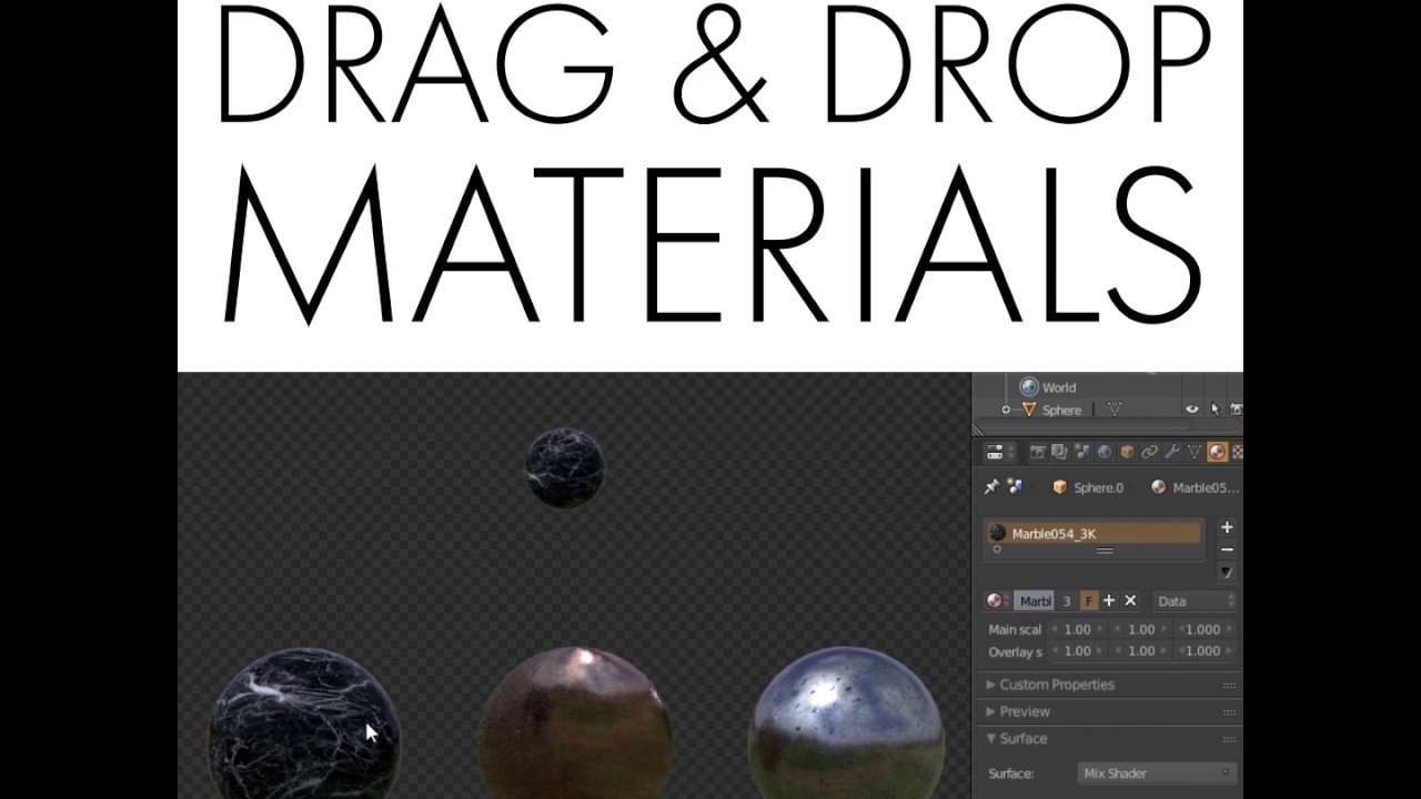 Daily Blender Tip 41 Drag And Drop Materials Youtube