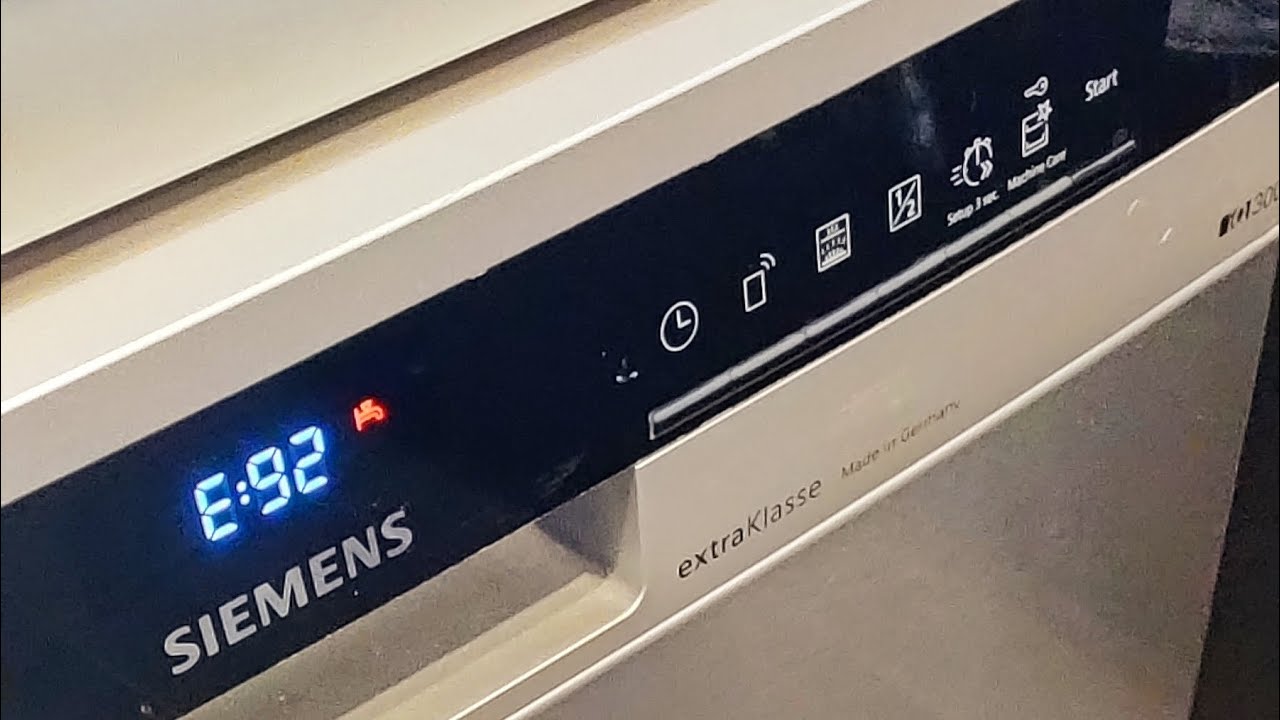 Error E92 On Siemens Bosch Dishwasher Easy Fix Youtube