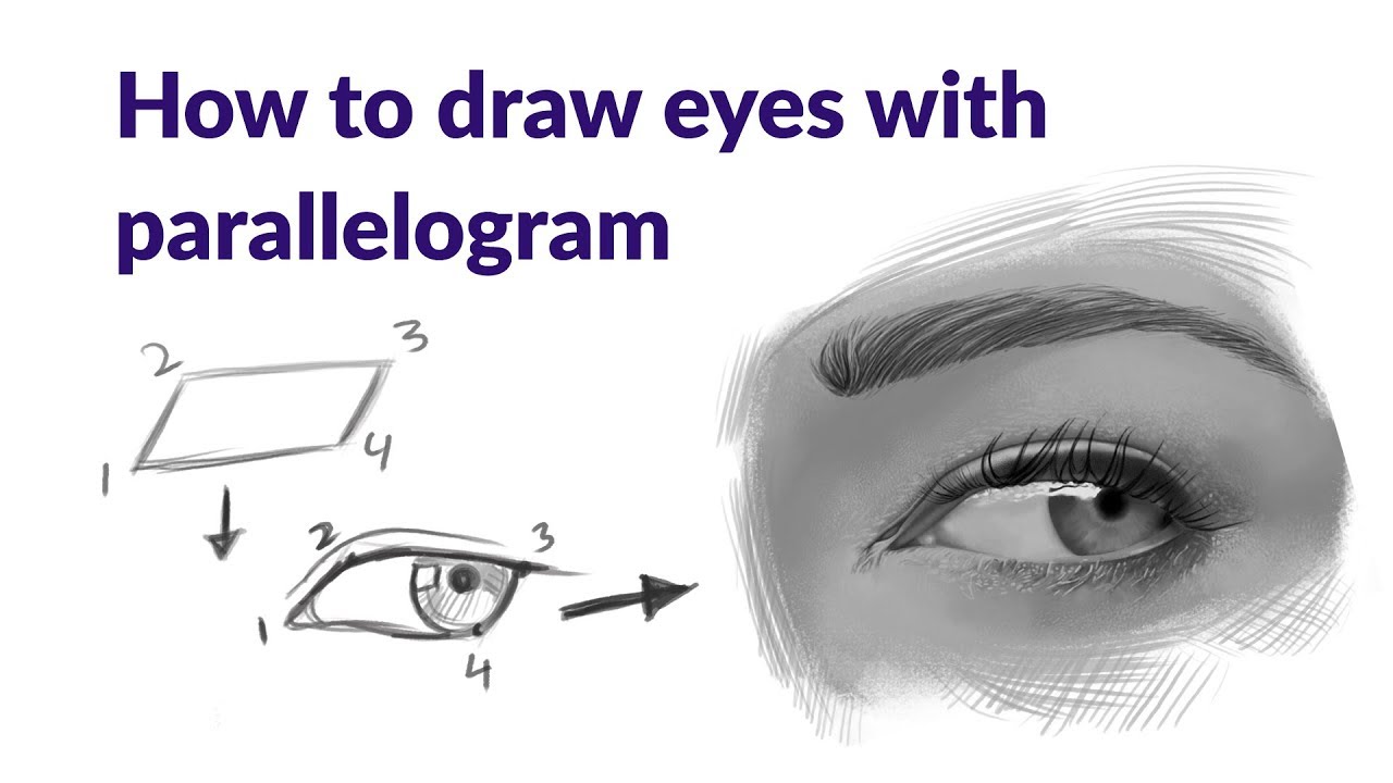 How To Draw Eyes With Parallelogram In Hindi Part 1 In Easy Steps