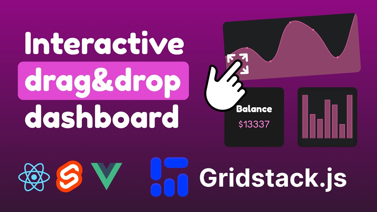 Drag Drop Dashboard In Javascript Gridstack Js Youtube