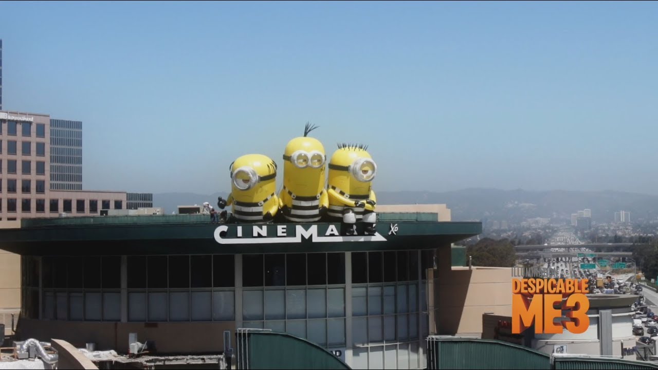 Minions Take Over Cinemark 18 Xd In Los Angeles Ca Youtube