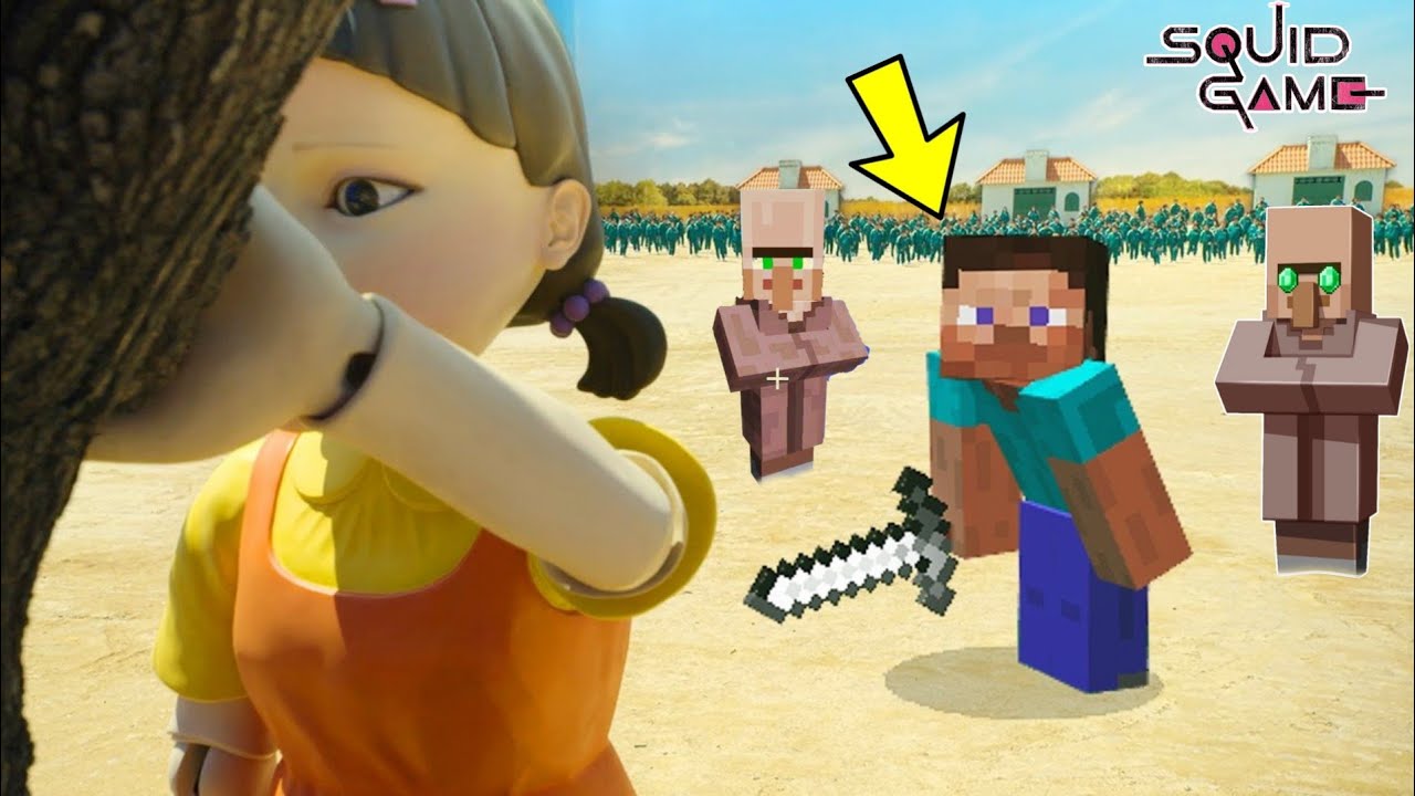I Went To Squid Game In Minecraft With Villagers Youtube