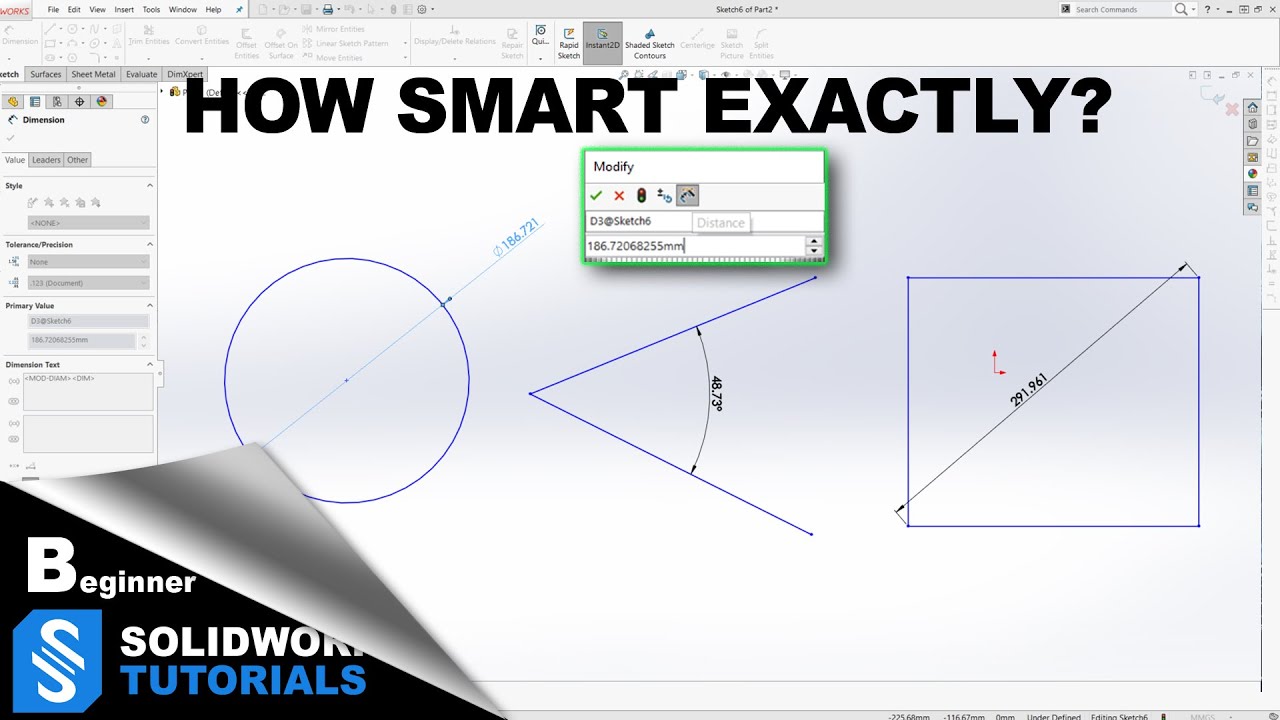 Smart Dimension In Solidworks For Beginners With Ryan Youtube