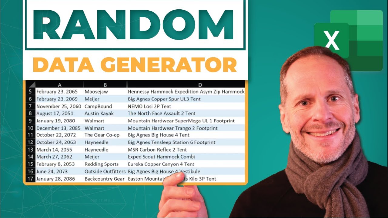 Generate Random Data In Excel Youtube