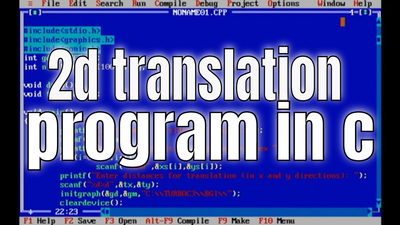 2d Transformation Translation Program In C Computer Graphics In C