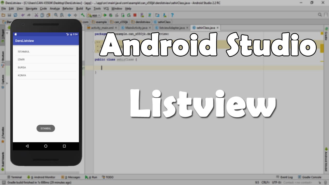 Android Studio Simple Listview Development Tutorial