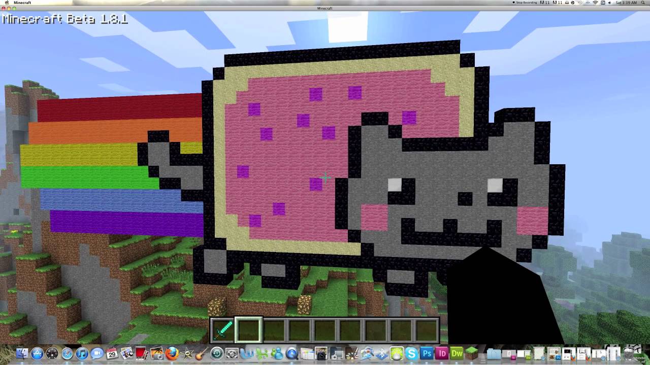 Minecraft Pixel Art Nyan Cat Tutorial Youtube