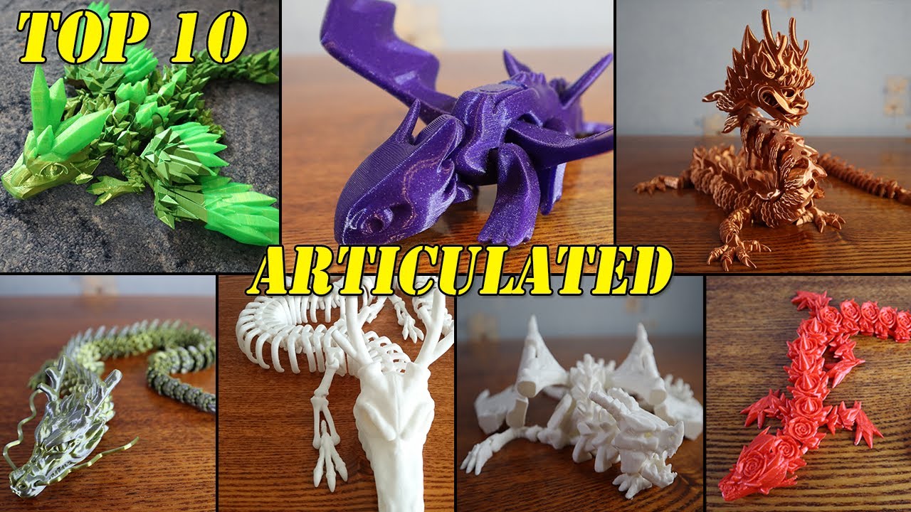 Top 10 Articulated 3d Printed Dragons Print In Place 3d Prints Youtube