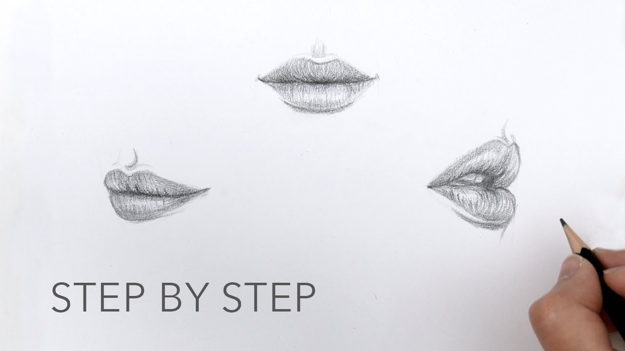 How To Draw Open Lips Step By Step With Pencil Infoupdate Org