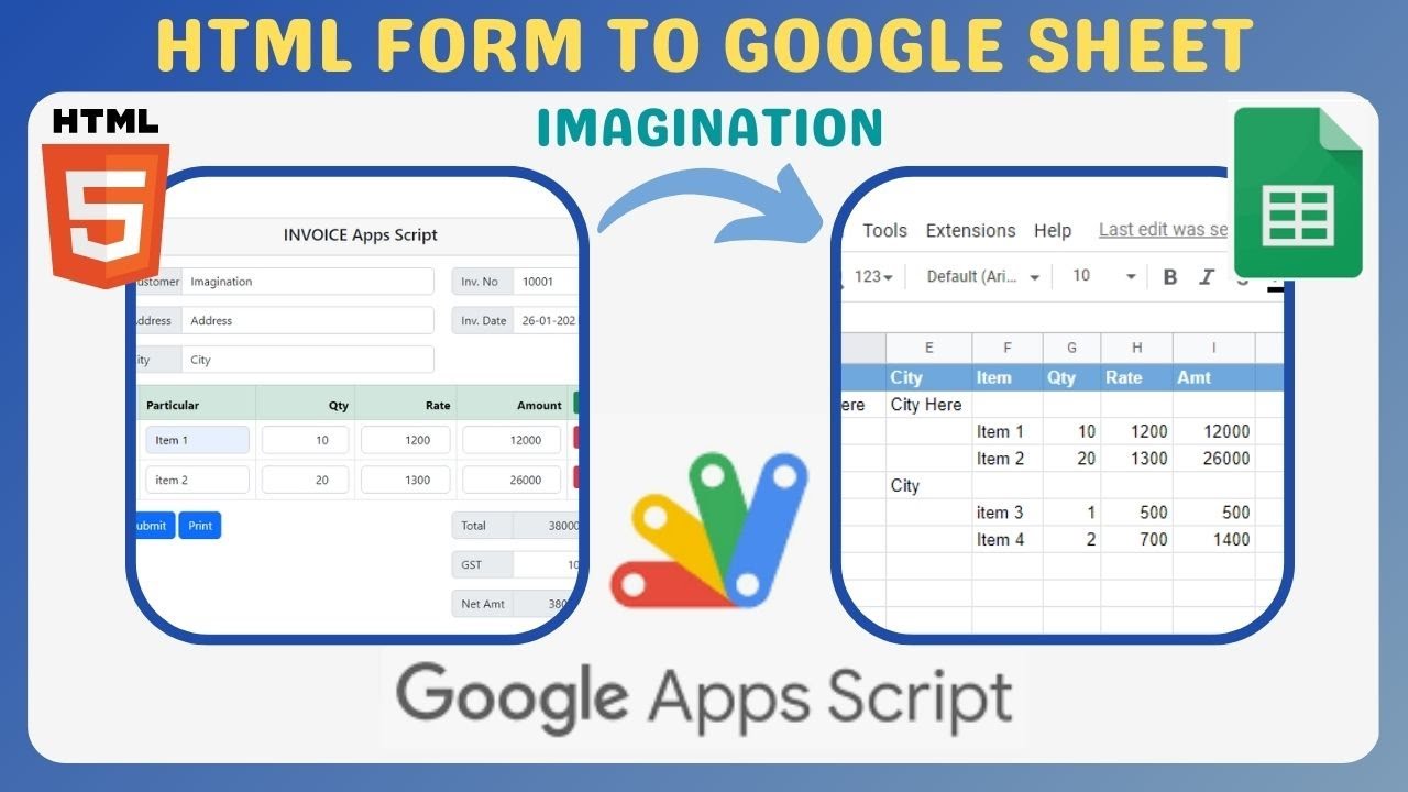 How To Submit A Html Form To Google Sheet Using Apps Script Youtube