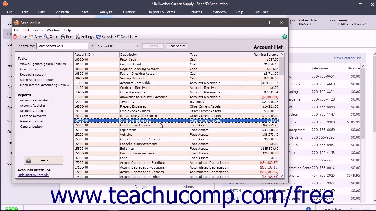 Sage 50 2018 Tutorial Assets And Liabilities Sage Training Youtube
