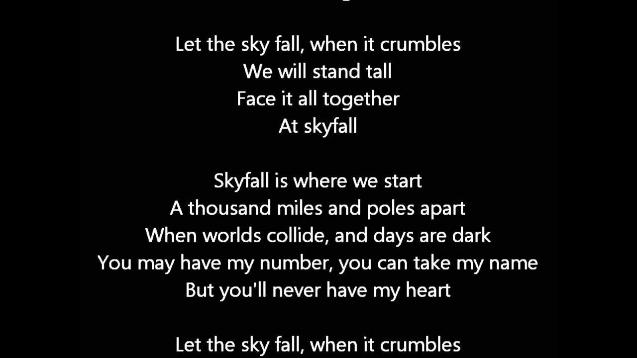 Adele Skyfall Lyrics Youtube