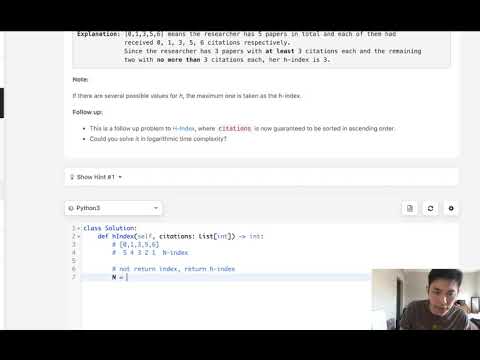 Leetcode H Index Ii Python Youtube