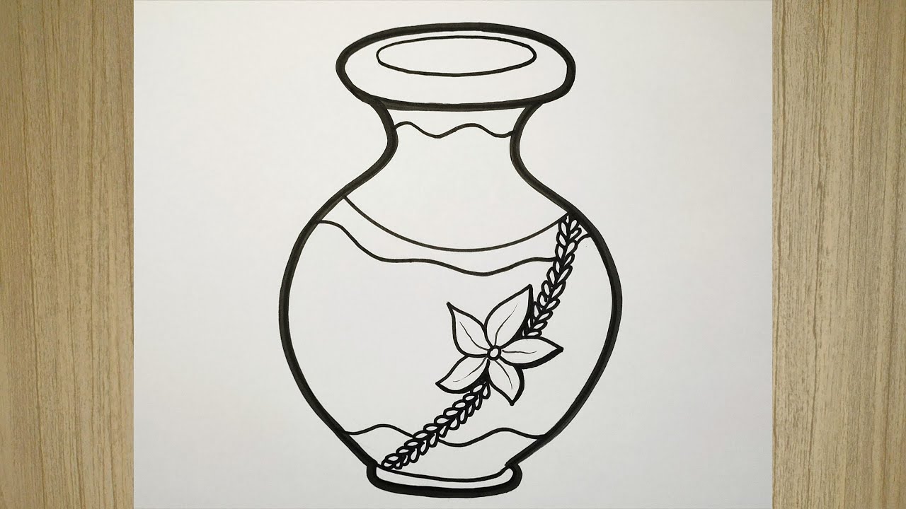 Cara Menggambar Vas Bunga Youtube