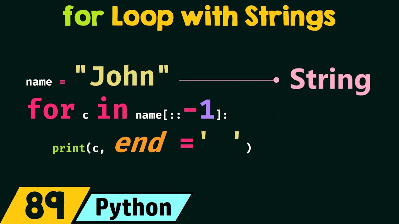 For Loop With Strings In Python Youtube