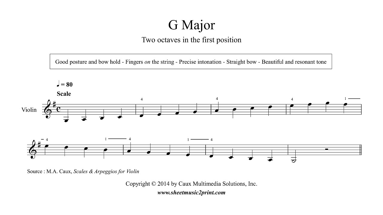 G Major Scale Violin Violin G Major Scale And Arpeggio 2 Octaves