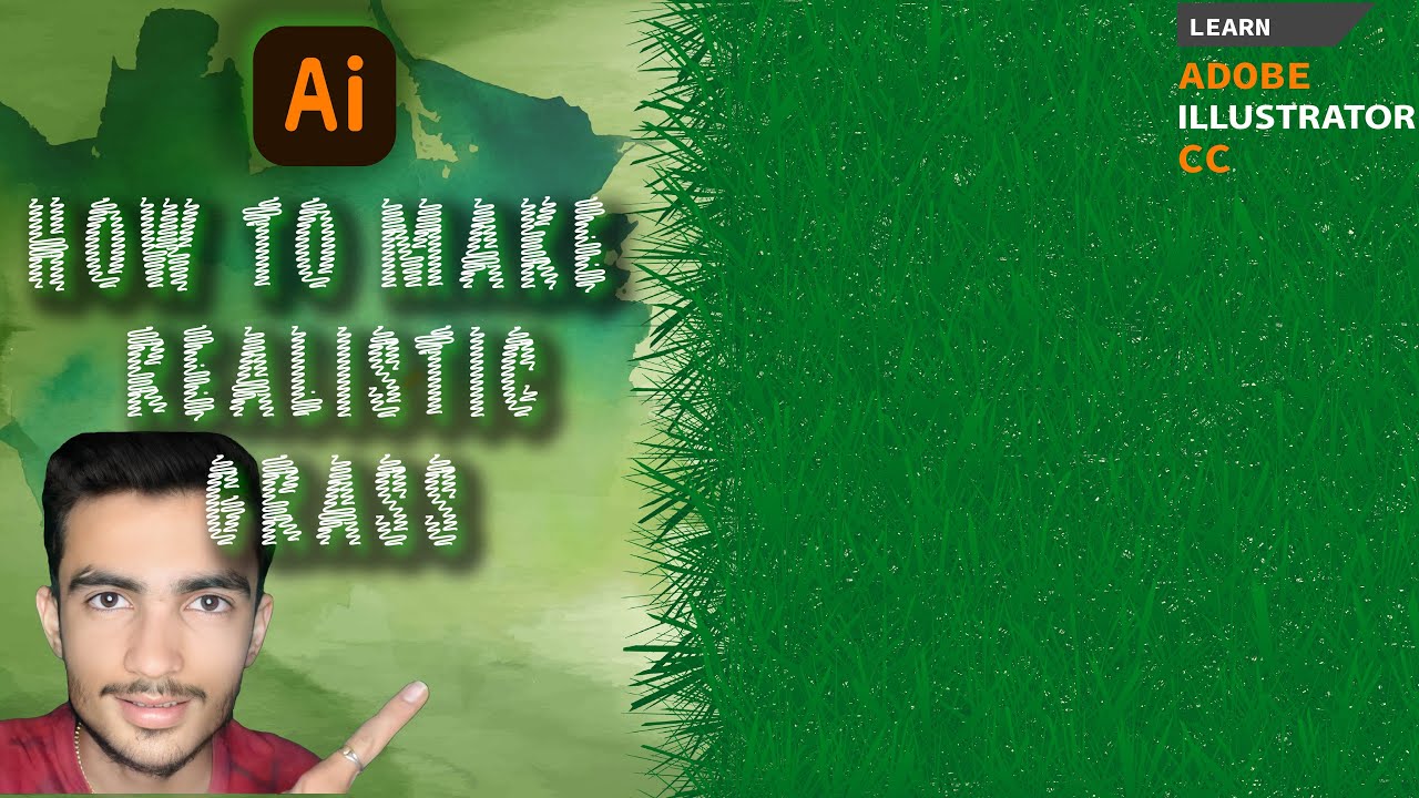 How To Make Realistic Grass Adobe Illustrator Tutorial Youtube