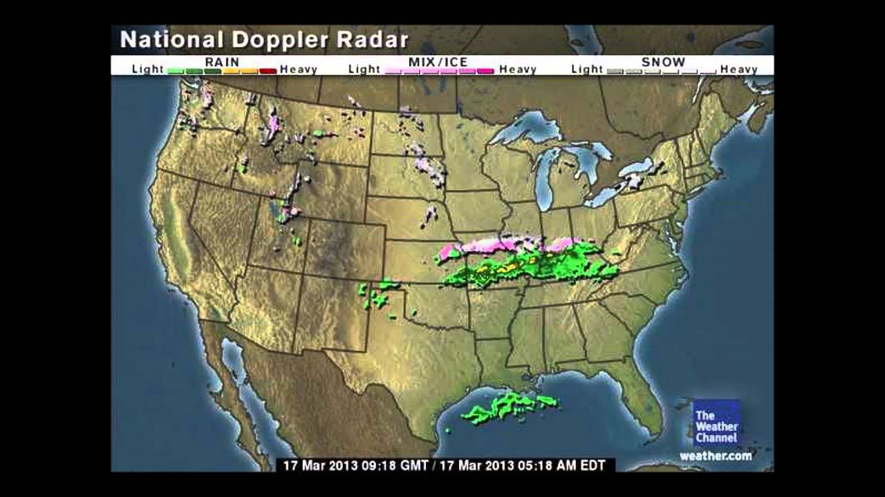 Us Weather Doppler Radar Map Video March 16th To March 17th Youtube