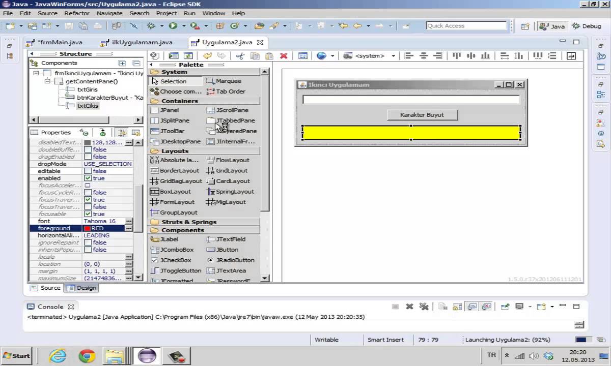 Java Swing Form Uygulamaları 2 Youtube