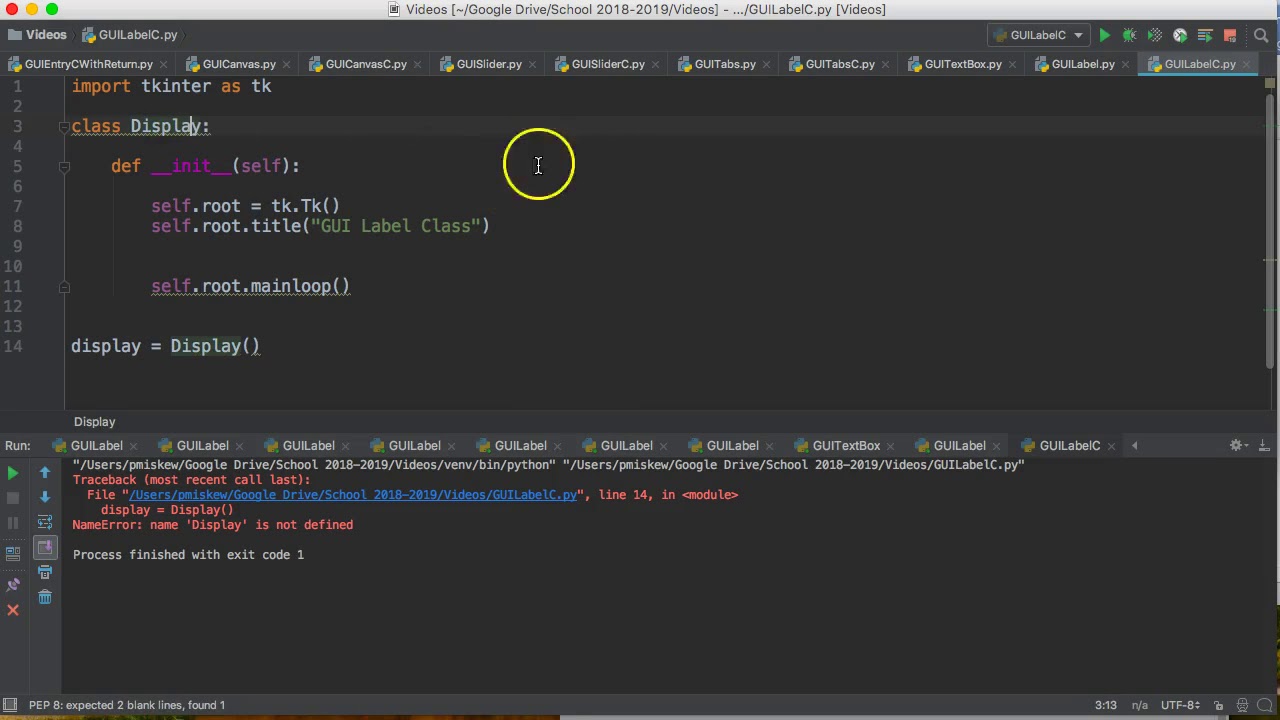 Python3 Tkinter Gui Label Class Youtube