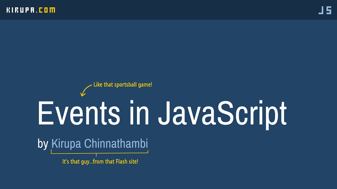 Events In Javascript Youtube