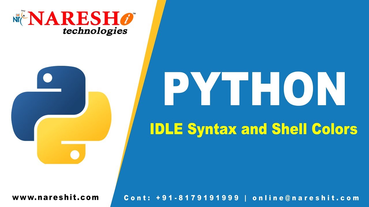 Python Idle Syntax And Shell Colors Python Tutorial For Beginners